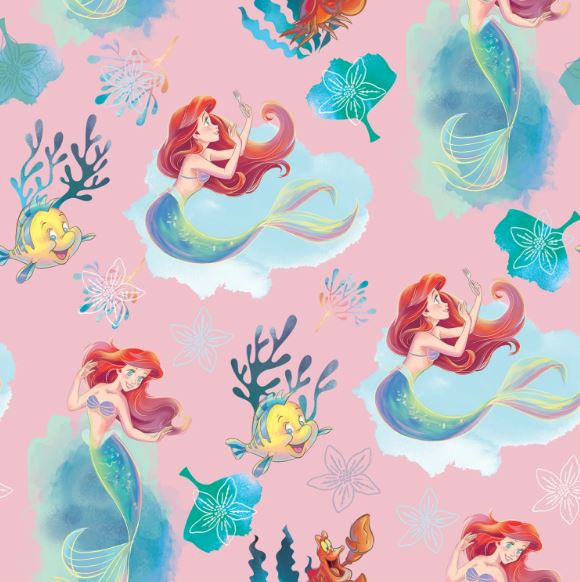 Little Mermaid Ariel Cotton Fabric – Treasures Three